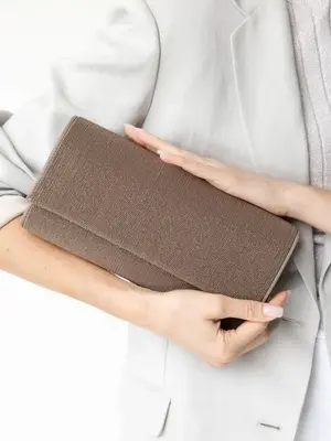 Brunello Cucinelli Precious Clutch Bag - Brown