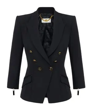 Elisabetta Franchi Double-breasted Gold-button Jacket