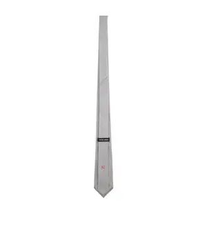 Giorgio Armani Logo Patch Neck Tie - Grey