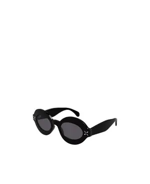 Alaïa Oval Studded Sunglasses - Black
