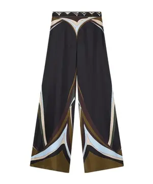 Emilio Pucci Printed Wide-leg Trousers - Green