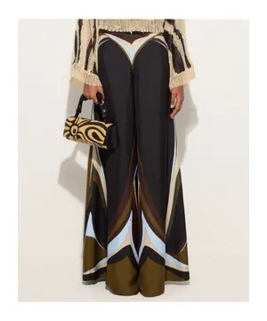Emilio Pucci Printed Wide-leg Trousers - Green