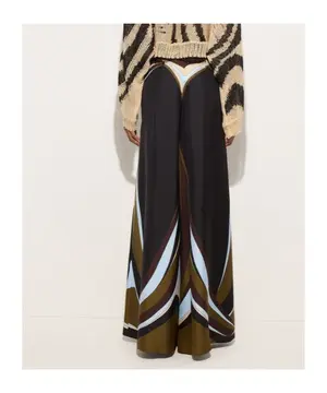 Emilio Pucci Printed Wide-leg Trousers - Green