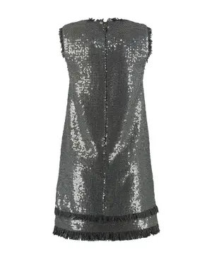 MSGM Sequined Sleeveless Round Neck Dress