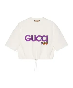 Gucci Embroidered Fruit Patch Jersey Sweatshirt