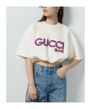 Gucci Embroidered Fruit Patch Jersey Sweatshirt