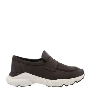 TOD'S Round Toe Slip-on Loafers - Black