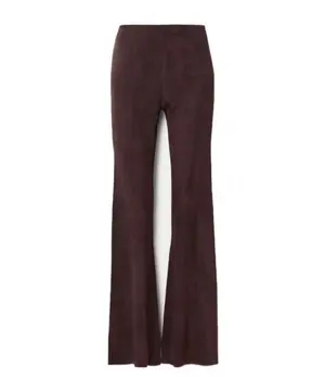 Stouls Suede Flared Pants - Black