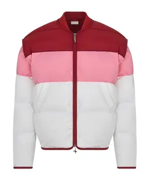 Dior Padded Jacket With Removable Sleeves - Burgundy/pink/white