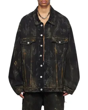 Balenciaga Oversized Distressed Denim Jacket