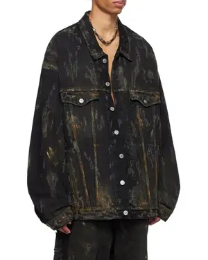 Balenciaga Oversized Distressed Denim Jacket