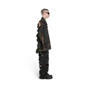 Balenciaga Oversized Distressed Denim Jacket