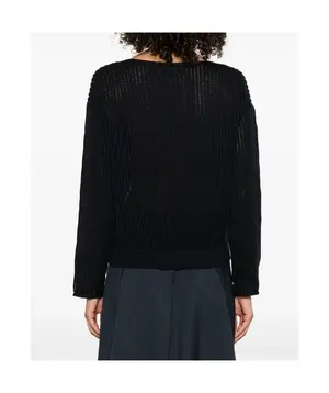 Theory Ribbed Boat-neck Sweater - Deep Navy