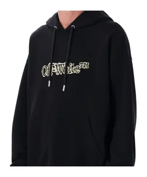 Off-White Cloudy Arrow Skate Drawstring Hoodie - Black