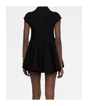 Loewe Viscose Blend Knit Pleated Mini Dress