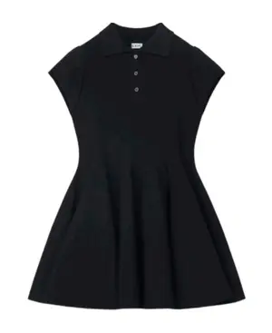 Loewe Viscose Blend Knit Pleated Mini Dress - Black