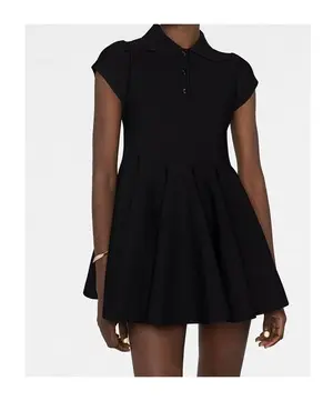 Loewe Viscose Blend Knit Pleated Mini Dress