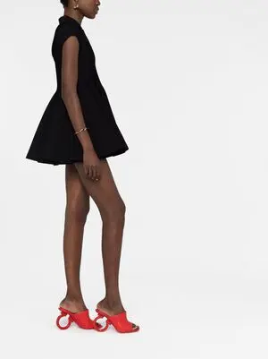 Loewe Viscose Blend Knit Pleated Mini Dress