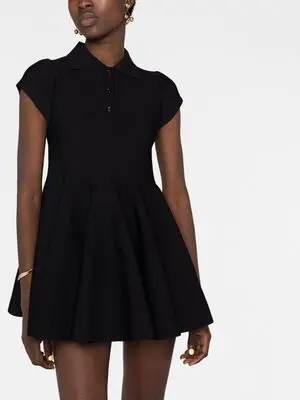 Loewe Viscose Blend Knit Pleated Mini Dress