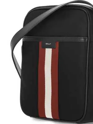 Bally Logo Printed Striped Messenger Bag