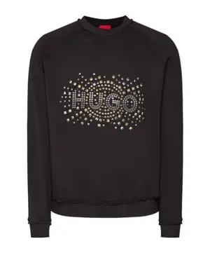Hugo Boss Logo Studded Cotton Sweatshirt
