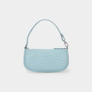 By Far Rachel Croc-embossed Leather Bag - Blue