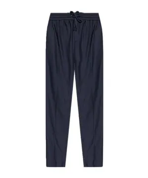 Dolce & Gabbana Drawstring Waist Trousers With Pleated Detail - Black