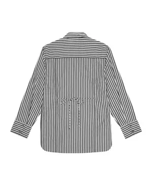 GANNI Striped Button-up Shirt With Adjustable Side Straps