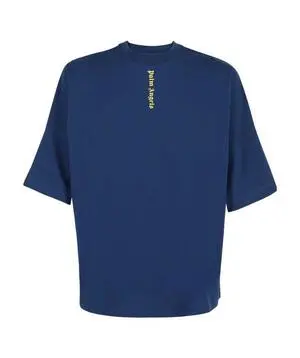 Palm Angels Ns Logo Over Tee Navy Yellow