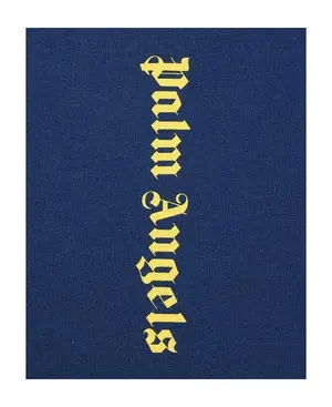 Palm Angels Ns Logo Over Tee Navy Yellow