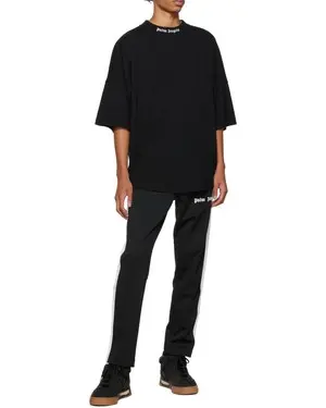 Palm Angels Ns Logo Over Tee Navy Yellow