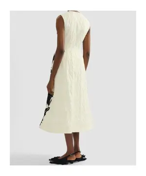 Erdem Embroidered Jacquard Flared Midi Dress