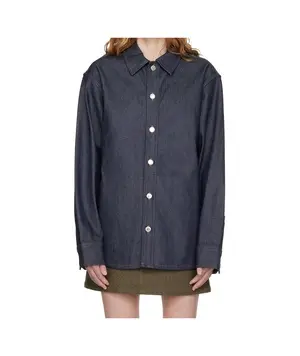 A.p.c. Long-sleeved Collared Denim Shirt