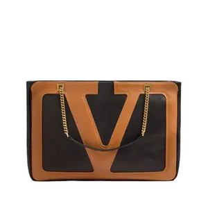 Valentino Garavani V Detail Chain Tote Bag - Black