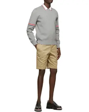 Thom Browne Milano Stitch Crew Neck Knitted Sweater - Light Gray