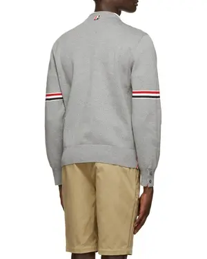 Thom Browne Milano Stitch Crew Neck Knitted Sweater - Light Gray