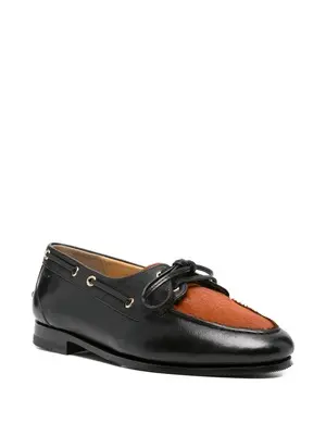 Bally Leather Derby Shoes With Colorblock Design - Black/faggio