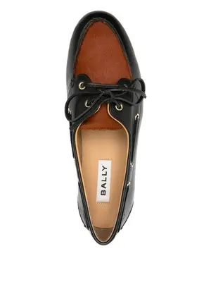 Bally Leather Derby Shoes With Colorblock Design - Black/faggio