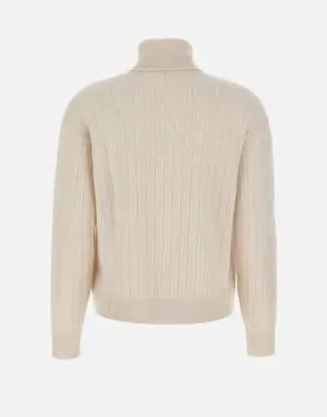 Eleventy Ribbed Knit Turtleneck Sweater With Long Sleeves