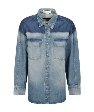 Victoria Beckham Classic Collar Denim Shirt - Blue