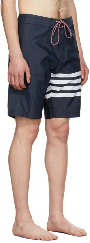 Thom Browne Four-bar Drawstring Shorts - Navy Blue