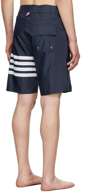 Thom Browne Four-bar Drawstring Shorts - Navy Blue