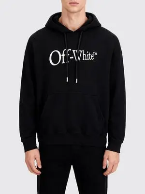 Off-White Logo Printed Drawstring Hoodie - Black