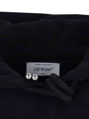 Off-White Logo Printed Drawstring Hoodie - Black