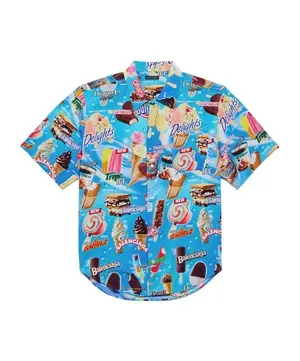 Balenciaga Sweet Treat Short-sleeve Minimal Shirt - Blue