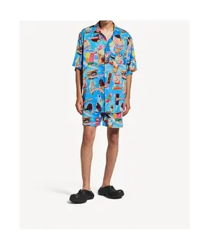 Balenciaga Sweet Treat Short-sleeve Minimal Shirt - Blue