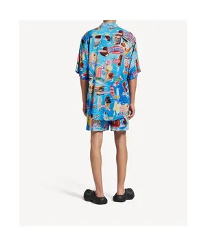 Balenciaga Sweet Treat Short-sleeve Minimal Shirt - Blue