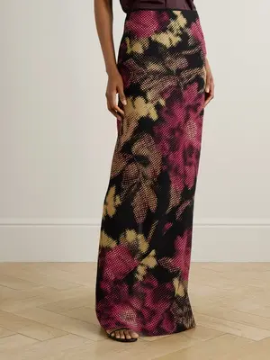 Dries Van Noten Floral-print Crepe Maxi Skirt