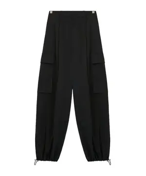 Loewe Cotton And Silk Cargo Trousers - Black