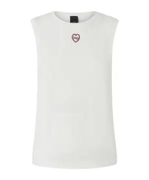 Pinko Heart-embroidered Sleeveless Tank Top